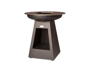 Barbecue brasero plancha hauteur 100cm version noir avec stockage bois ONFIRE disponible sur ...