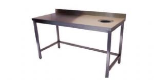 Table de travail inox avec trou vide ordures Largeur 1800mm BERTRAND - TT/1870-VO disponible sur ...