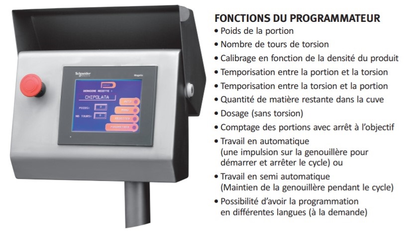 Poussoir Portionneur Torsadeur hydraulique en inox 32 Litres DADAUX ...
