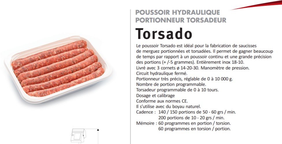 Poussoir Portionneur Torsadeur hydraulique en inox 32 Litres DADAUX ...